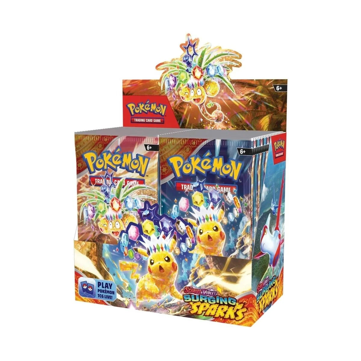 Pokemon TCG - Scarlet & Violet - Surging Sparks - Sealed Case of 6 Boo ...